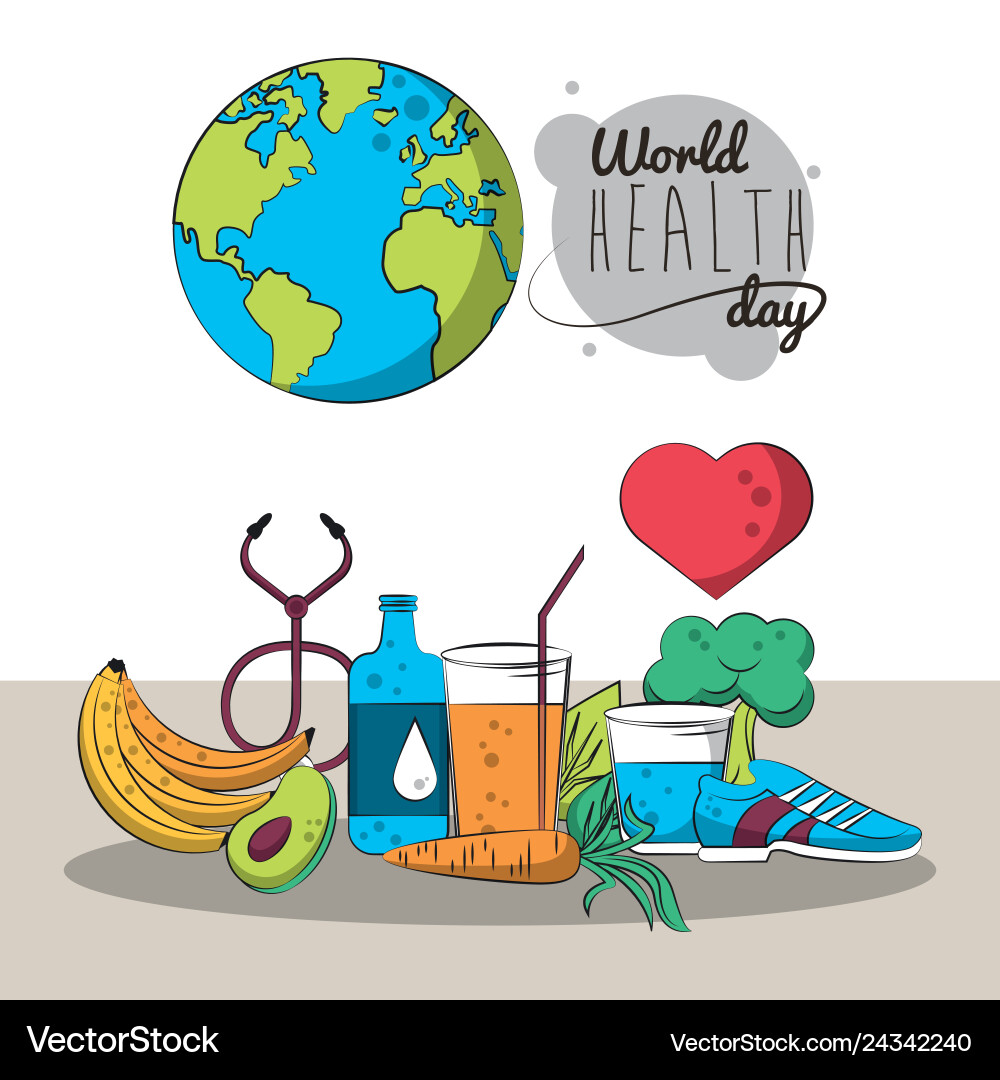 World healthy day card Royalty Free Vector Image