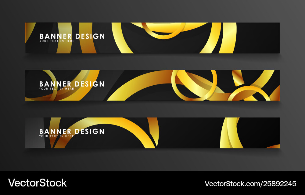 Abstract circle banner fancy golden Royalty Free Vector