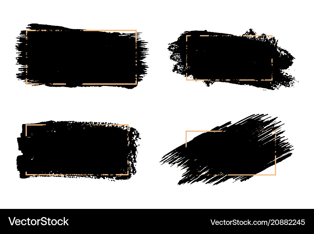 Black paint ink brush stroke line Royalty Free Vector Image