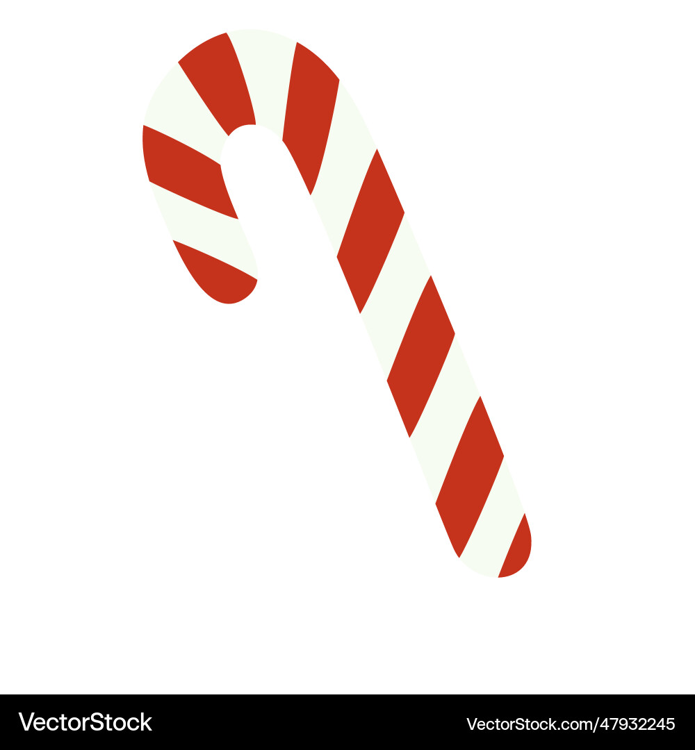 Candy cane christmas food flat Royalty Free Vector Image