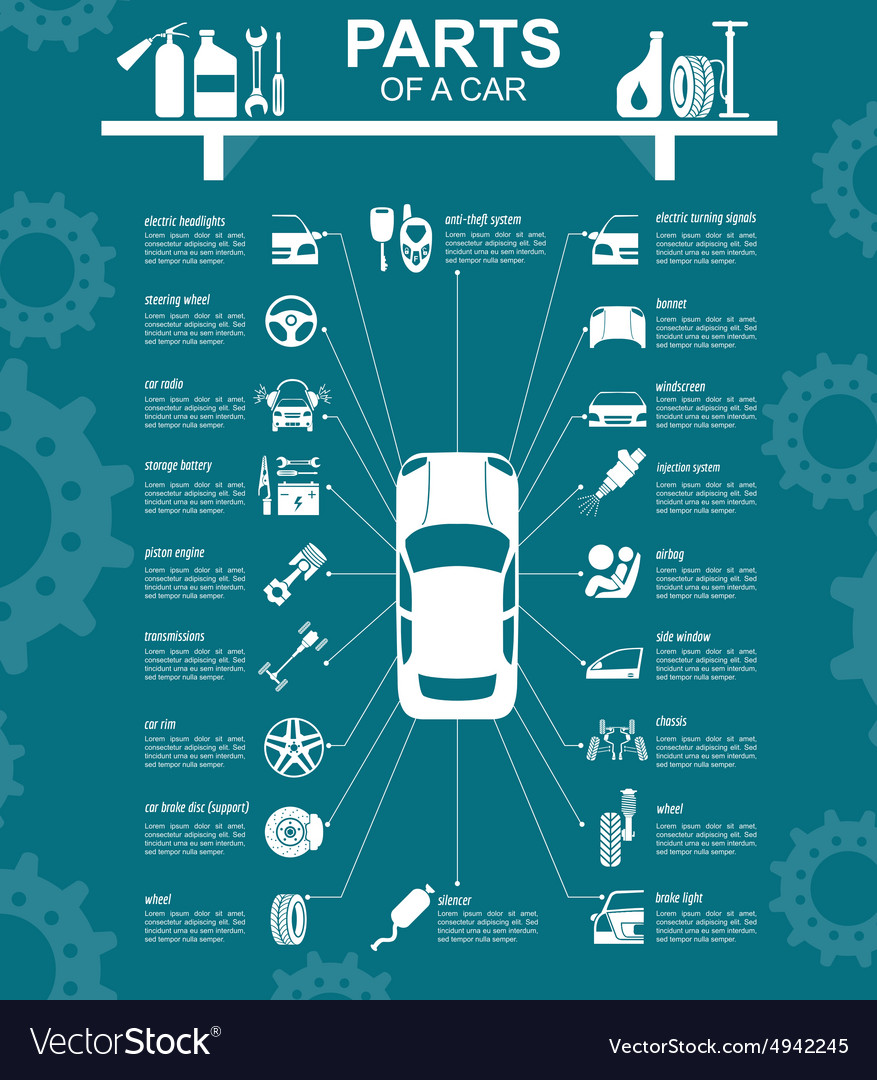Car service repair infographics Royalty Free Vector Image