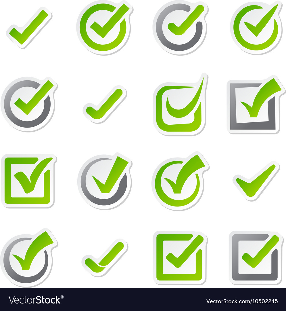 Check box icons set Royalty Free Vector Image - VectorStock