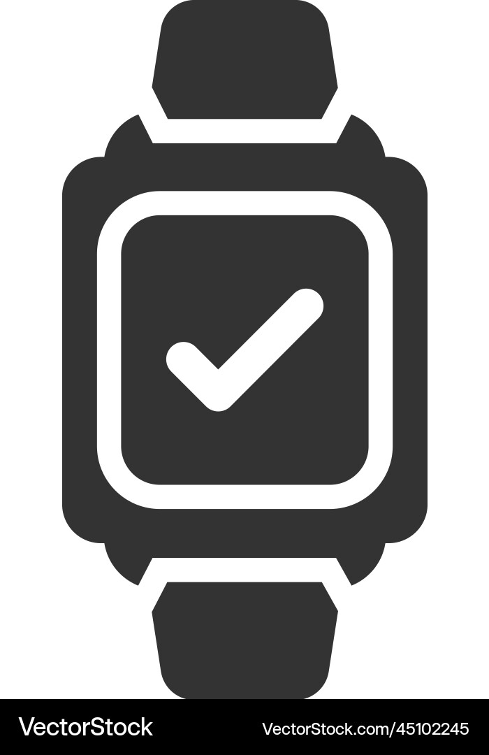 Check mark smart watch icon Royalty Free Vector Image