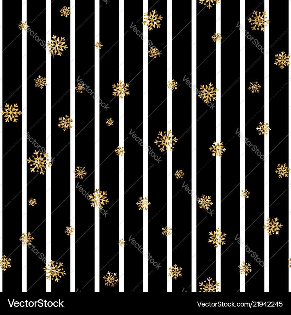 Christmas gold snowflake seamless pattern golden Vector Image