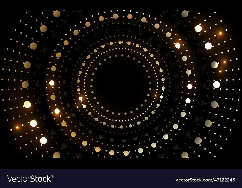 Circular background gold dot circle frame Vector Image