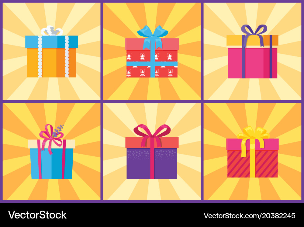 Collection of present packages surprises Vector Image