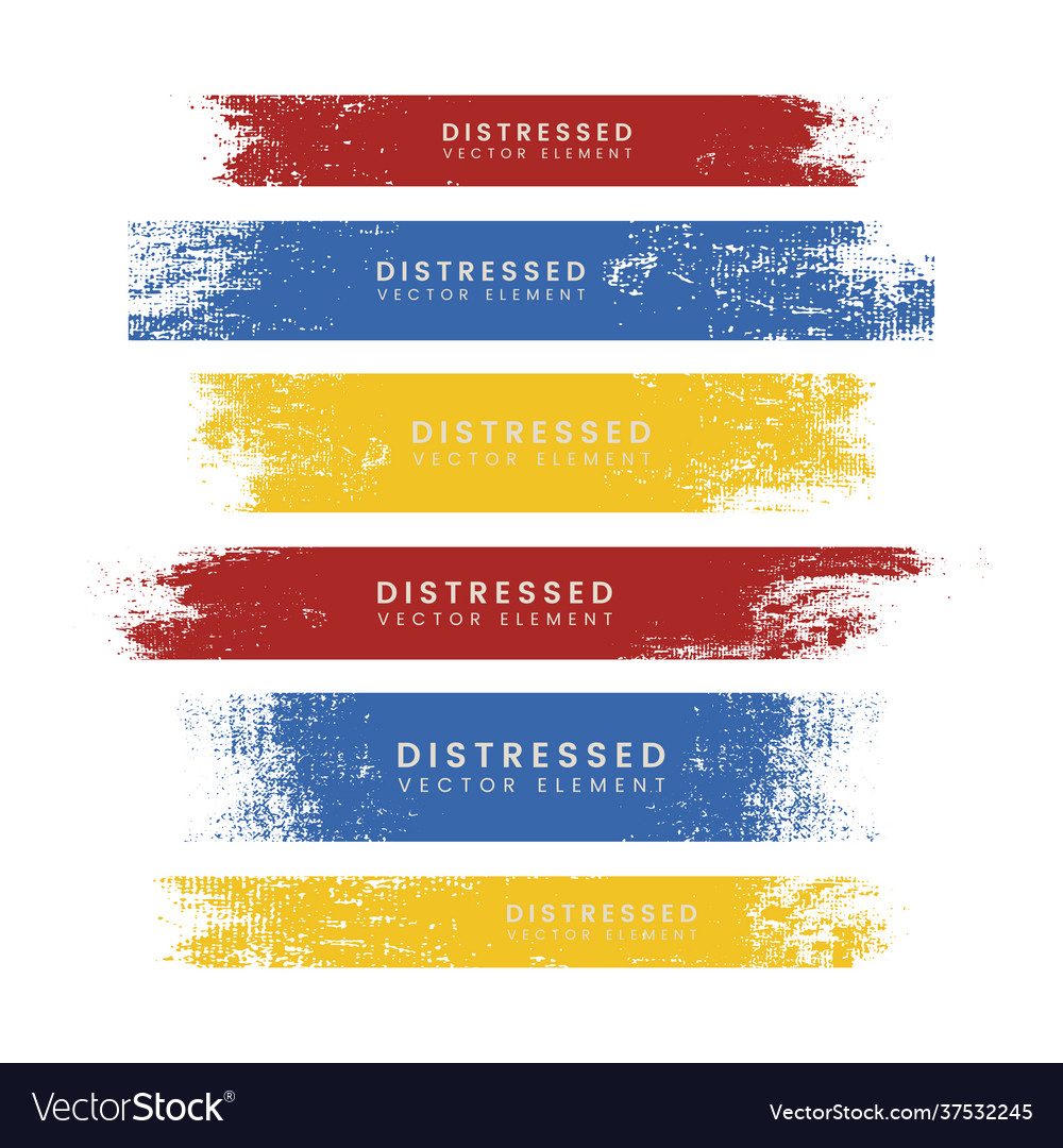 Colorful distressed banners Royalty Free Vector Image