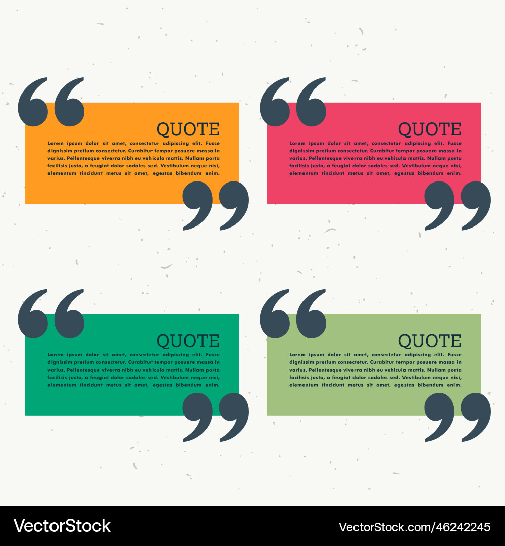 Colorful set of four quotation marks Royalty Free Vector