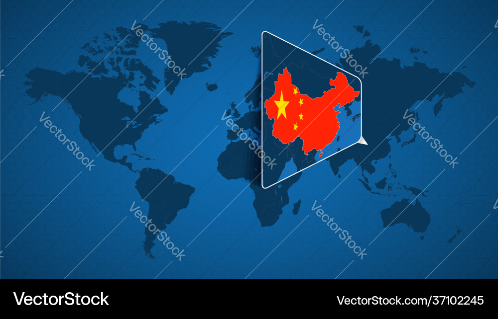 Detailed world map with pinned enlarged map Vector Image