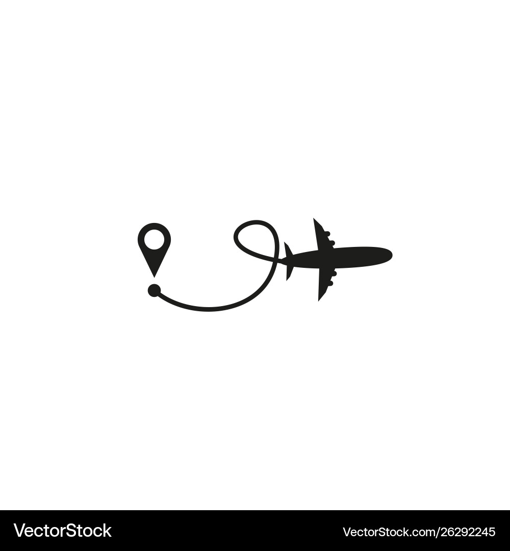 Flight route plane icon airplane icon with route Vector Image