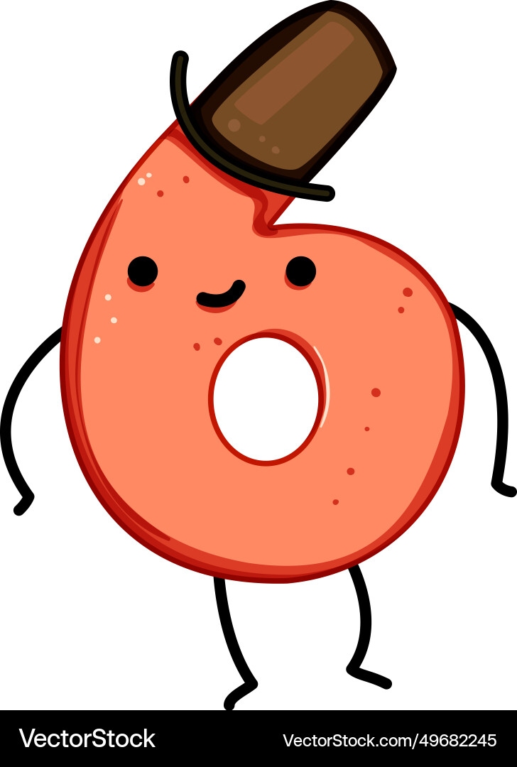 Font number character cartoon Royalty Free Vector Image