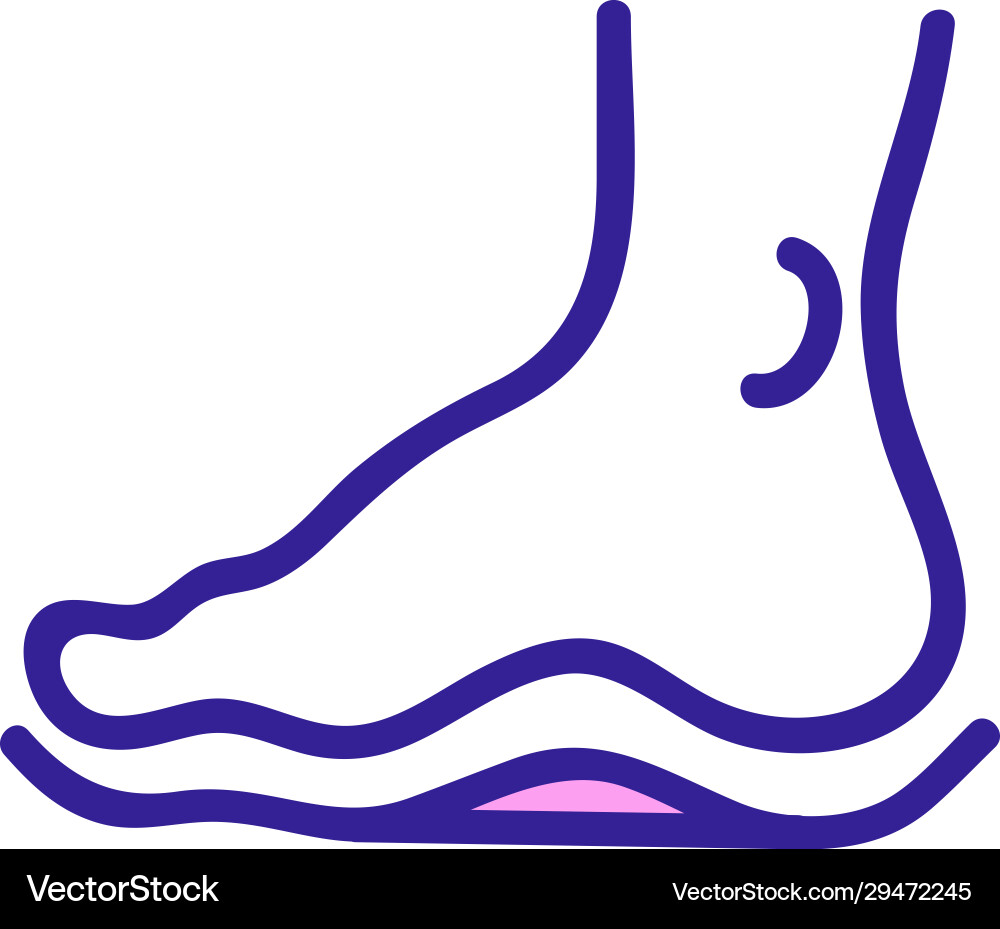 Foot is a flat icon isolated contour Royalty Free Vector