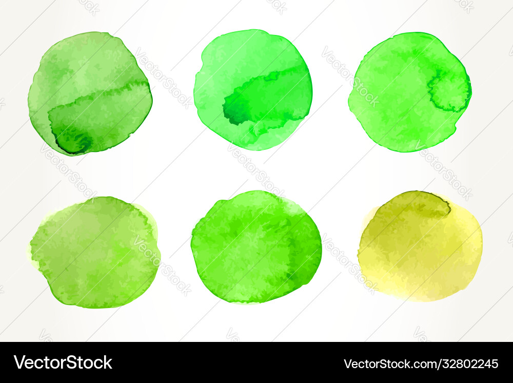 Green watercolor circles Royalty Free Vector Image