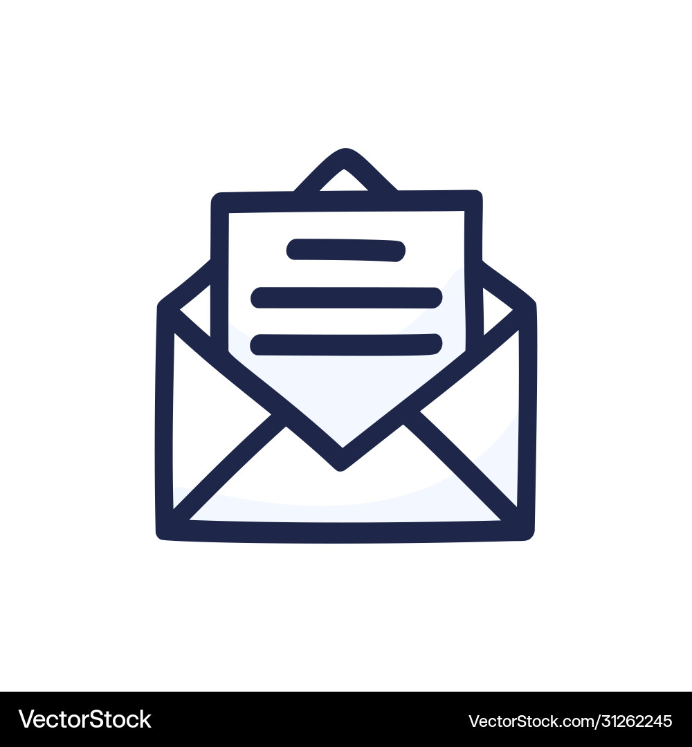 Hand drawn mail icon symbol for website design Vector Image