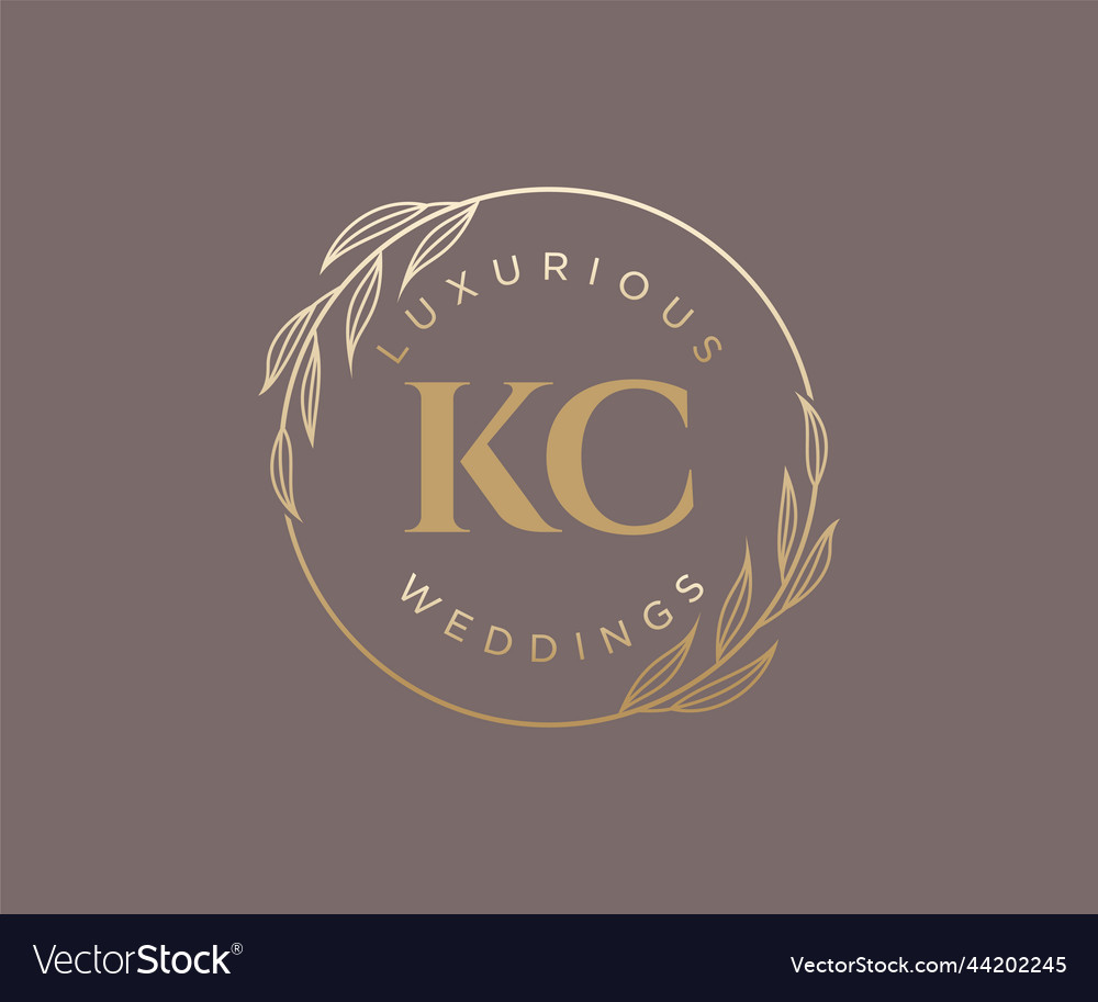 Kc initials letter wedding monogram logos Vector Image Kc initials letter wedding monogram logos Vector Image