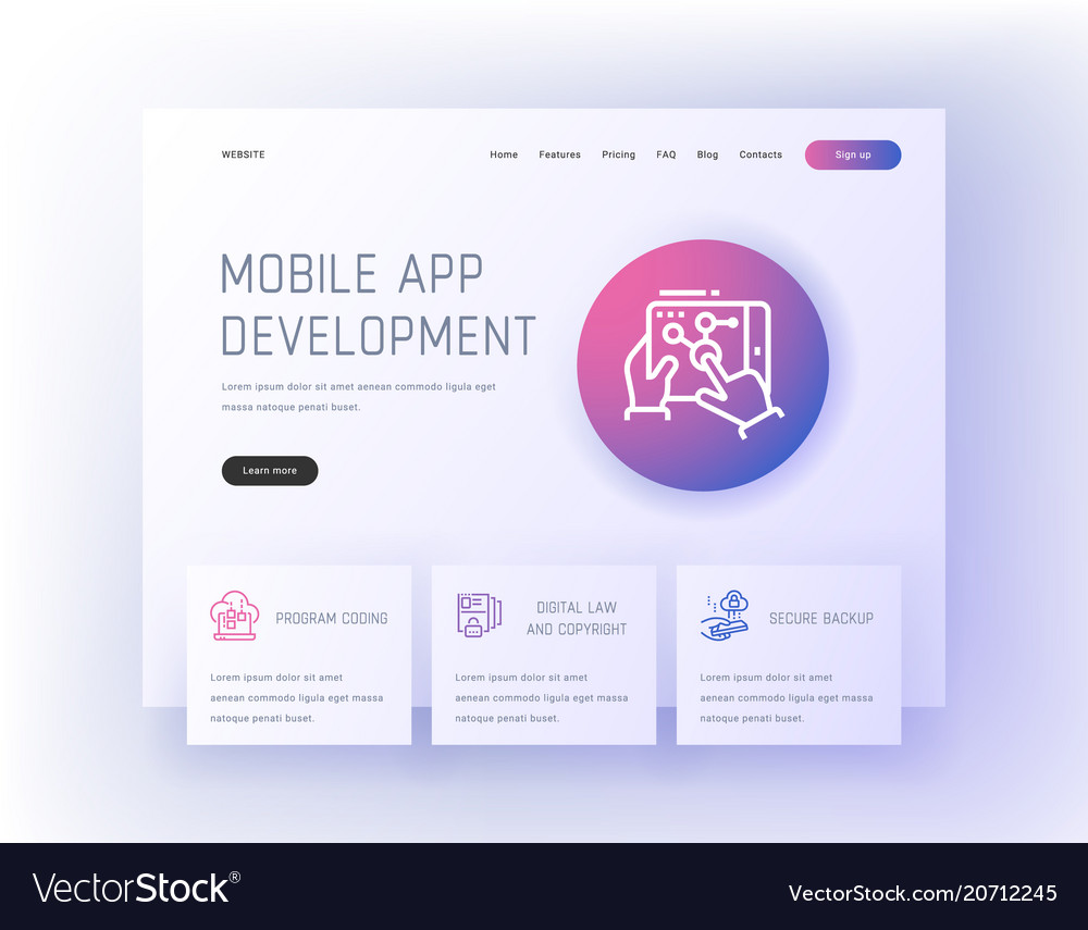 Mobile app development program coding digital Vector Image