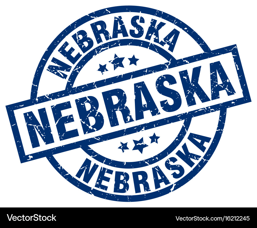 Nebraska blue round grunge stamp Royalty Free Vector Image