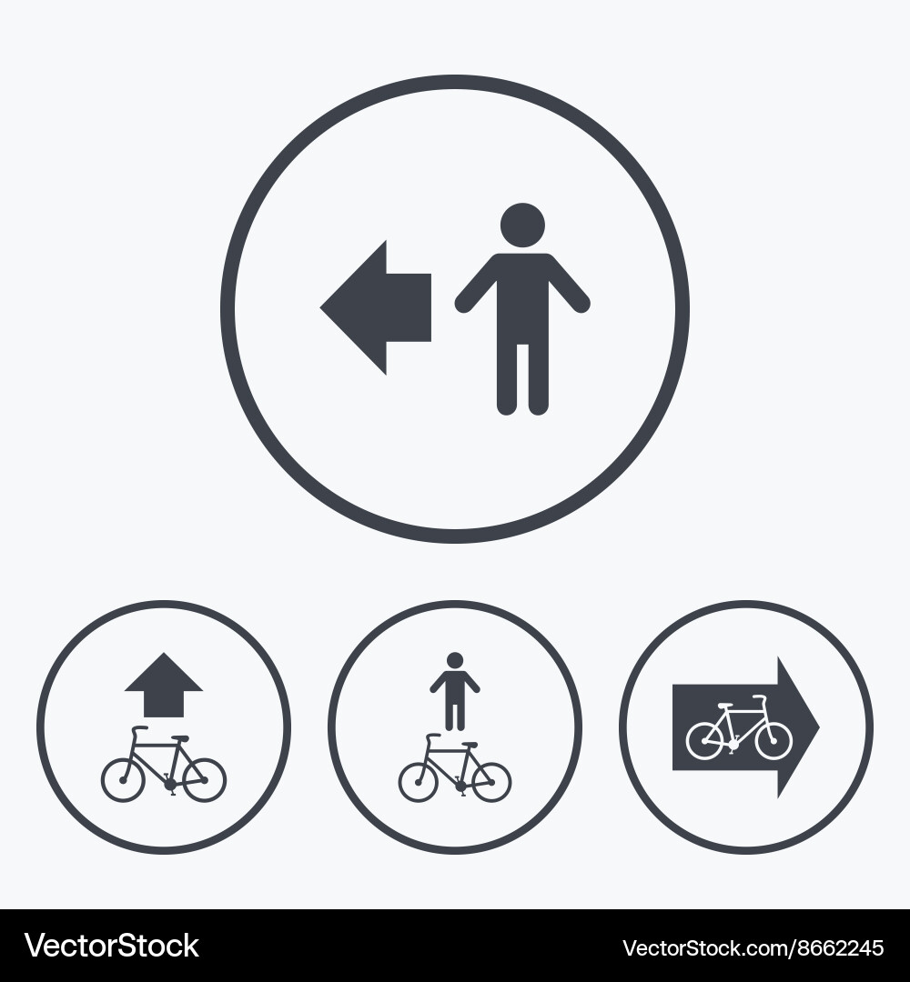 Pedestrian road icon bicycle path trail sign Vector Image