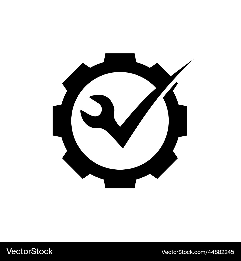Service check wrench gear cogs logo icon Vector Image