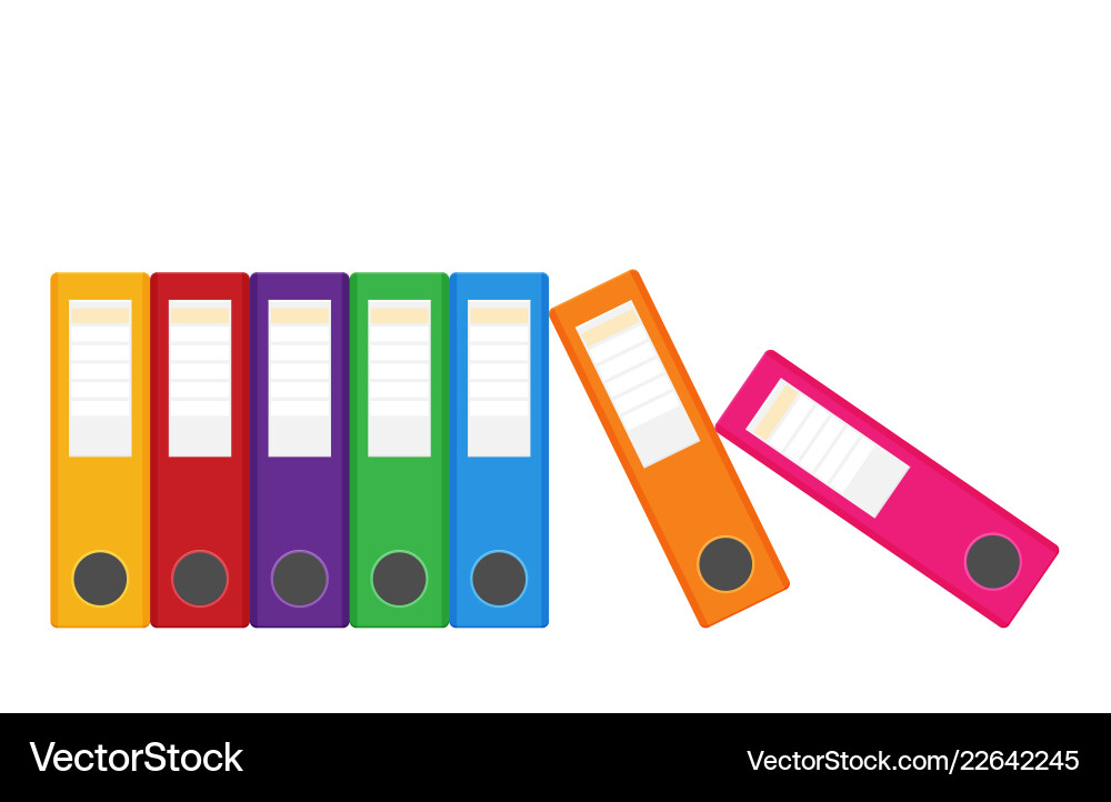 Set of colored ring binders isolated on white Vector Image