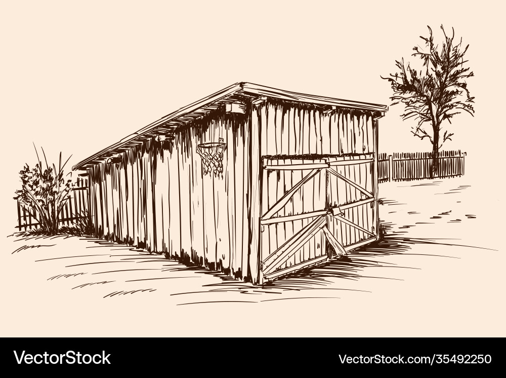 A village house Royalty Free Vector Image - VectorStock