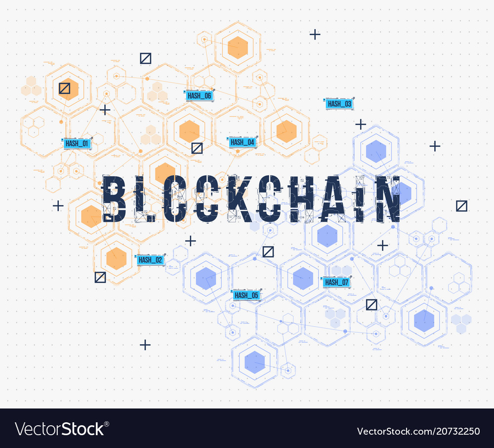 Abstract circuit networking blockchain concept Vector Image
