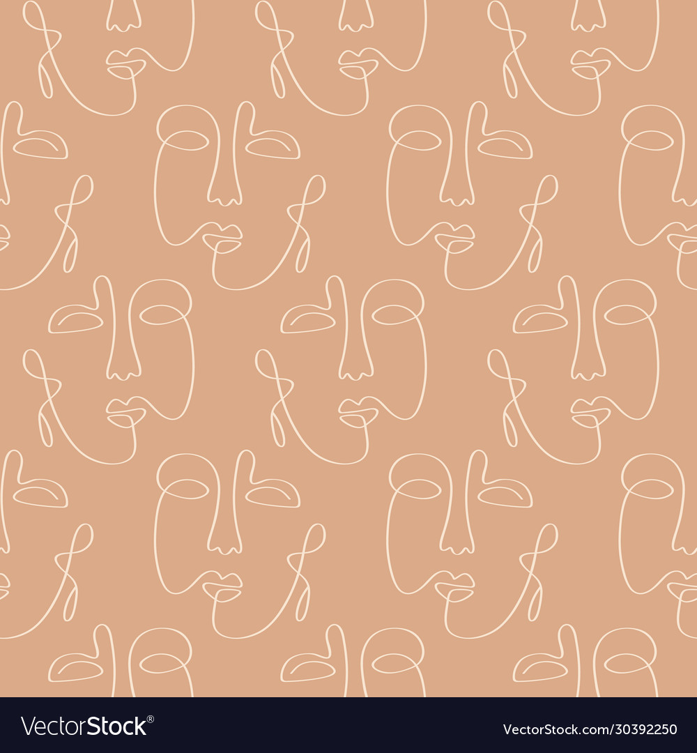 Abstract faces seamless pattern texture Royalty Free Vector