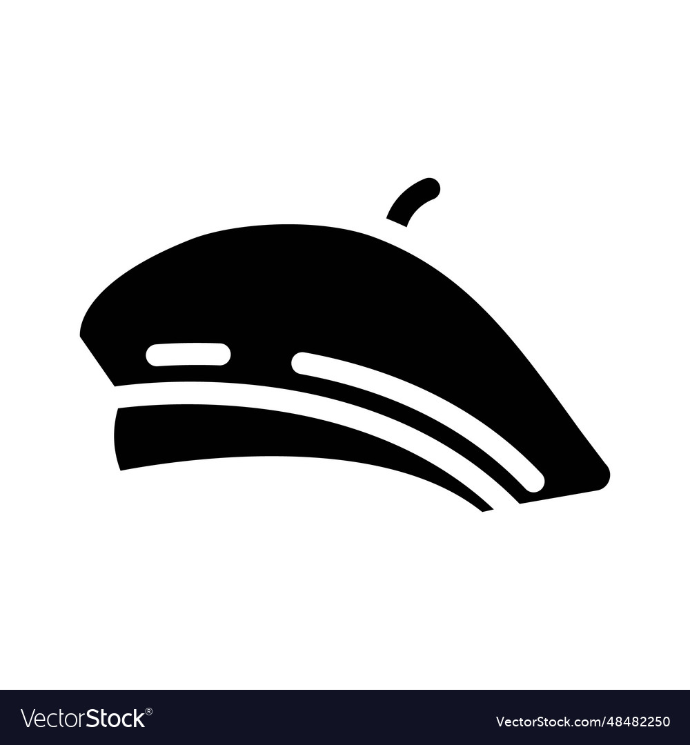 Beret hat cap glyph icon Royalty Free Vector Image