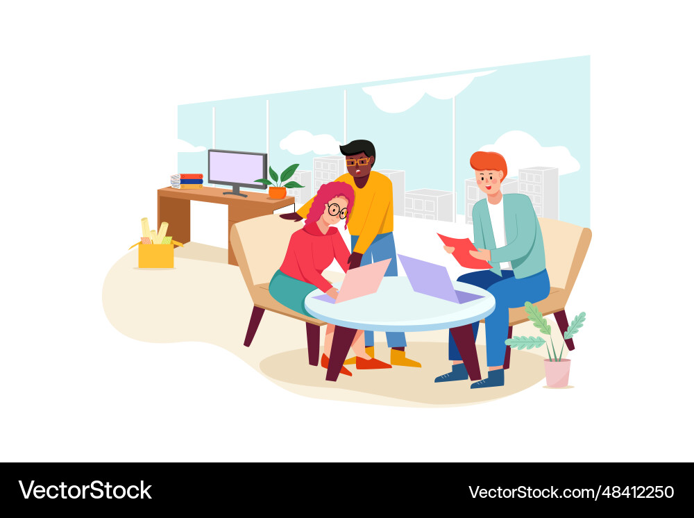 Businessman is training for the intern Royalty Free Vector