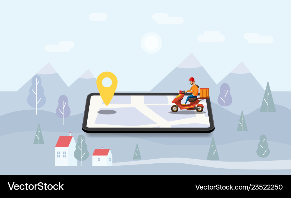Concept online delivery service tracking online Vector Image