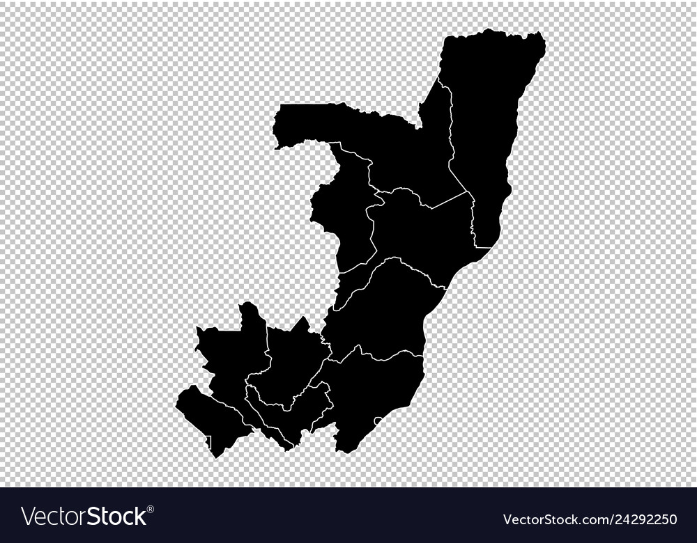 Congo map - high detailed black Royalty Free Vector Image Congo map - high detailed black Royalty Free Vector Image