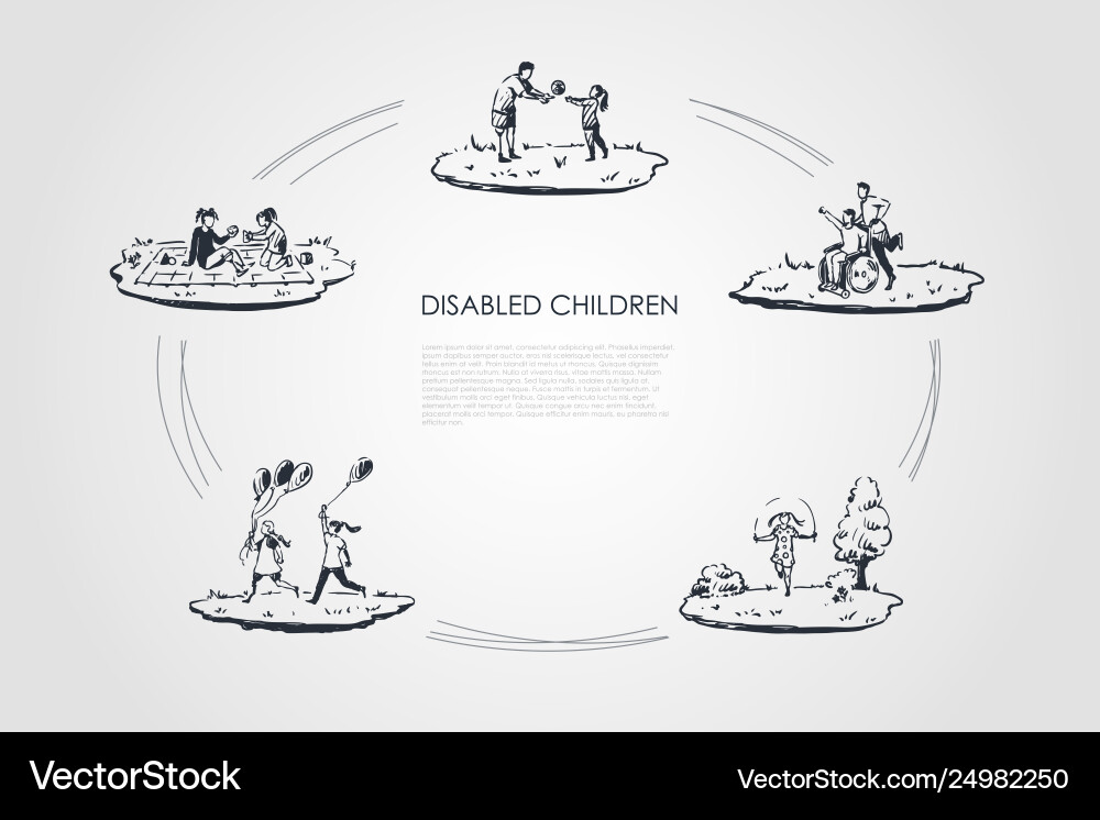 Disabled children - without legs or arms Vector Image