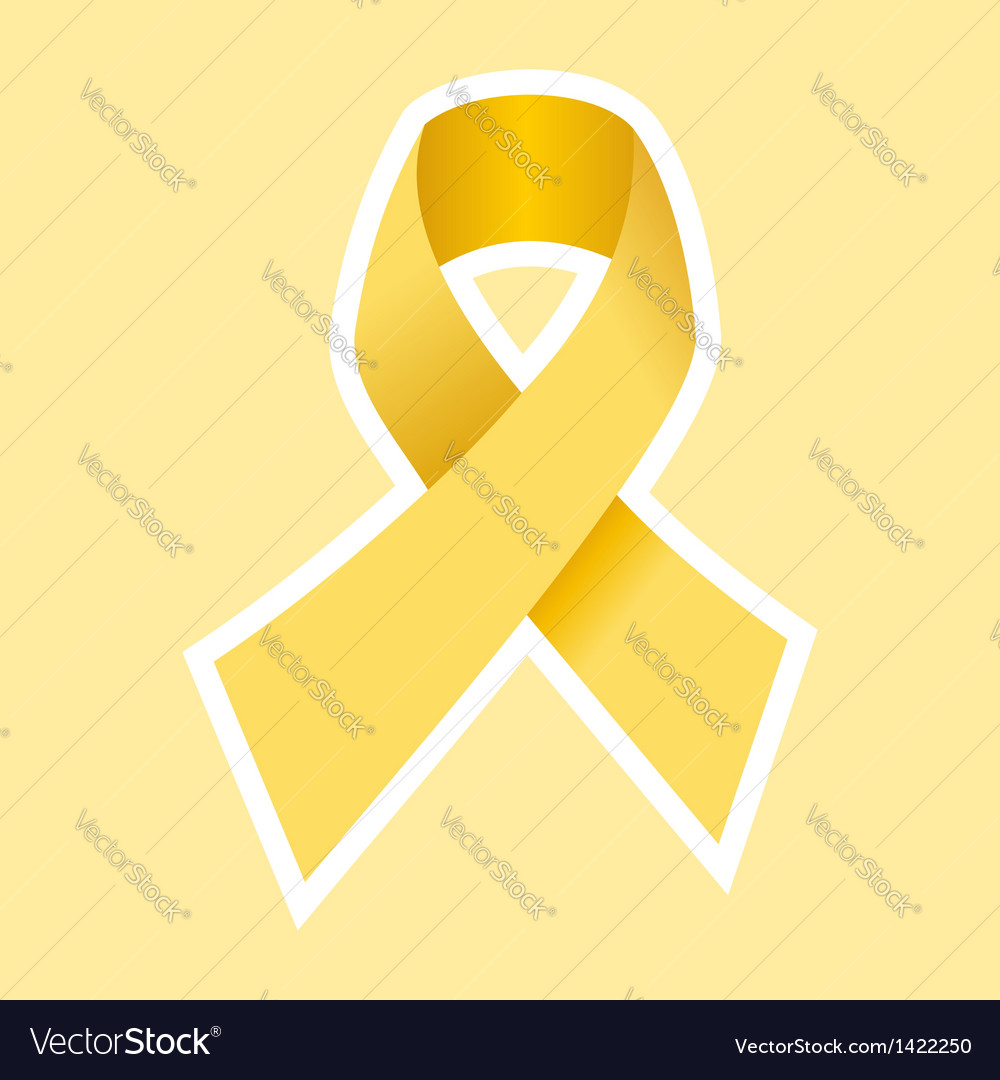 Gold cancer ribbon Royalty Free Vector Image - VectorStock