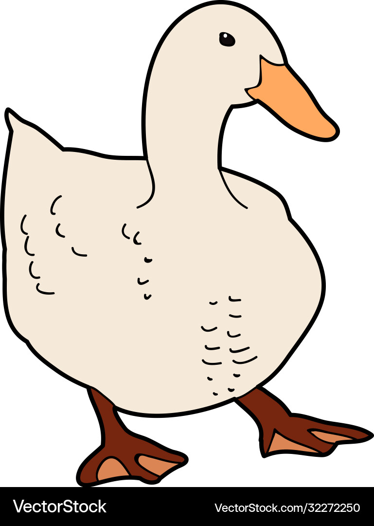 Isolated goose duck on white background Royalty Free Vector