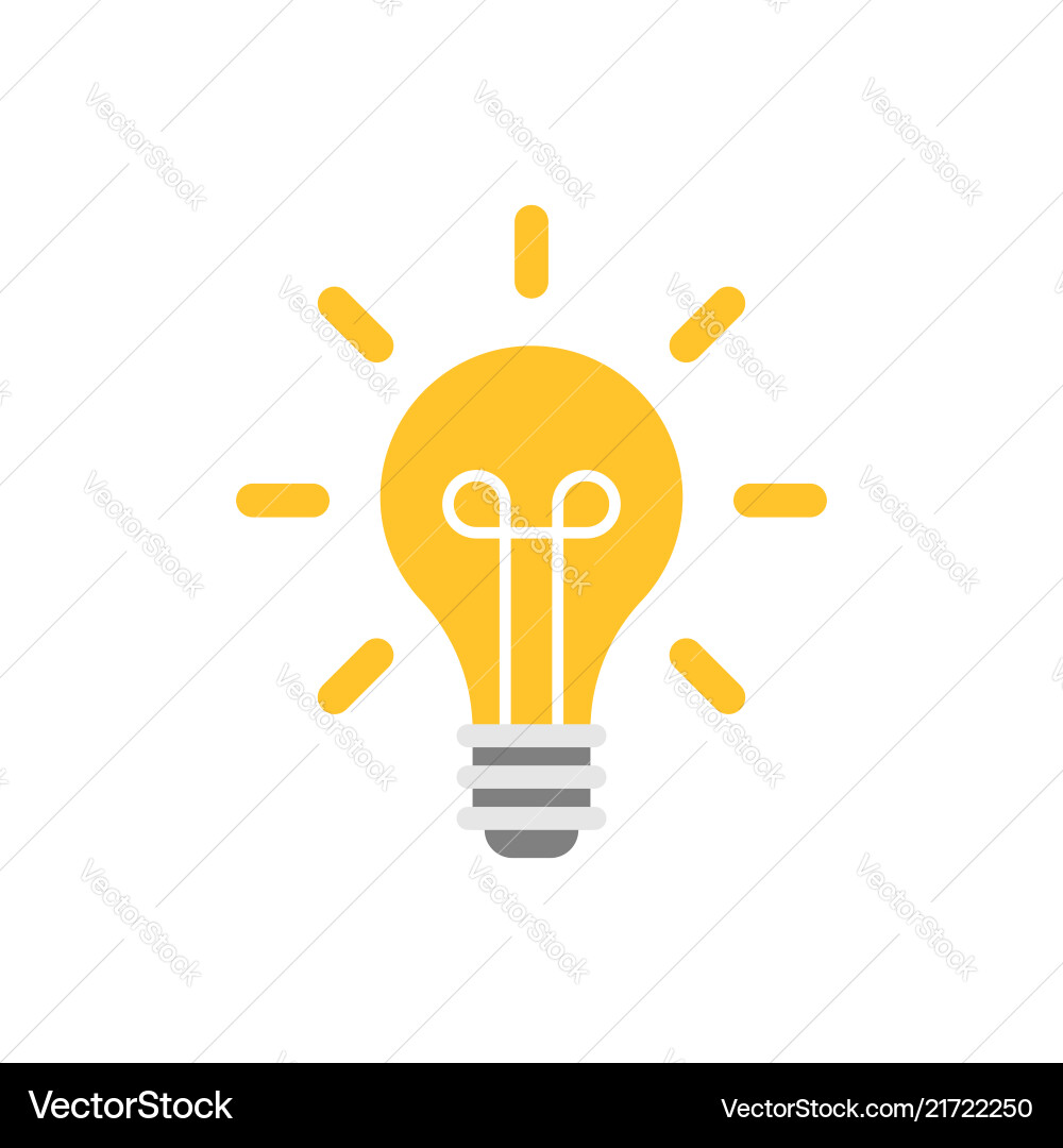 Light bulb icon in flat style lightbulb on white Vector Image