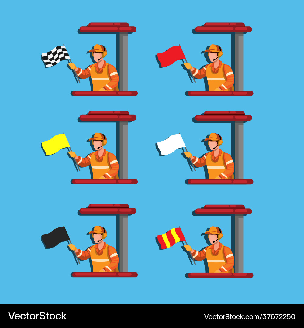 Marshall wave flag racing sport instruction Vector Image