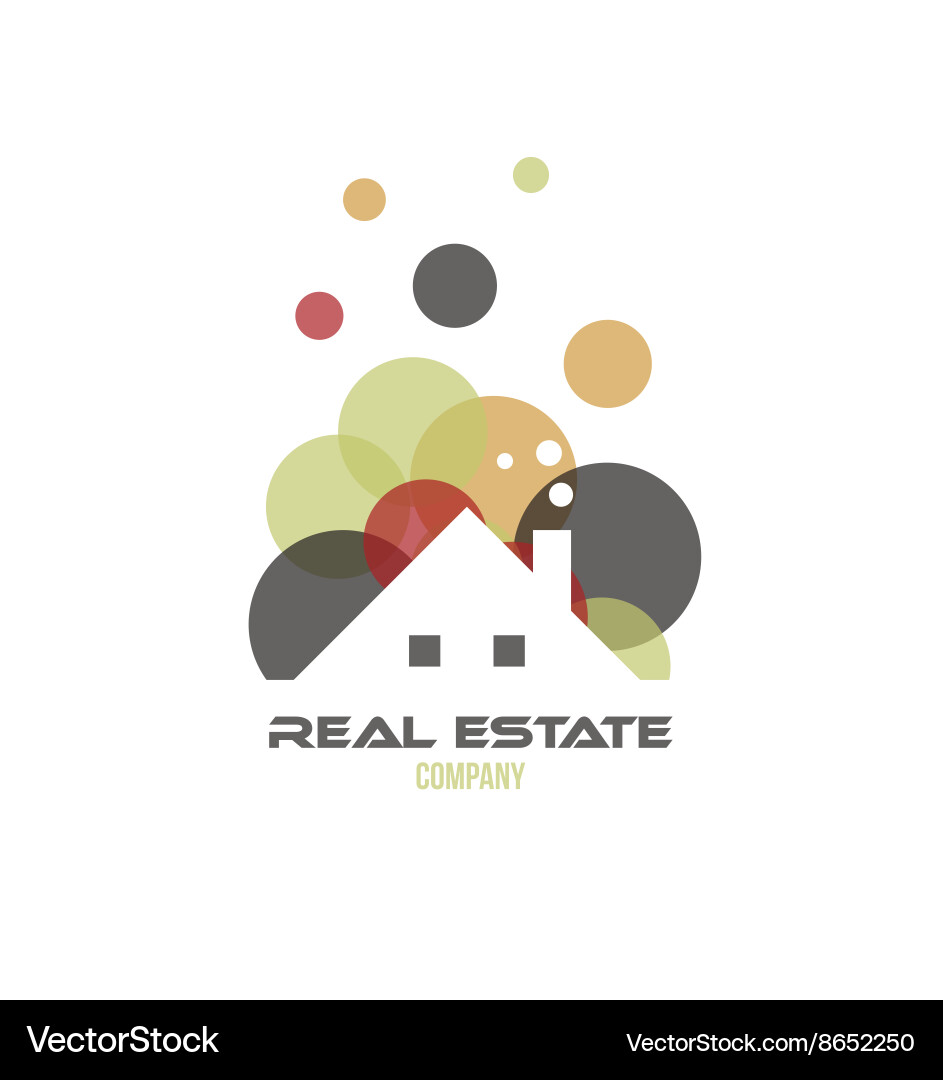 Real estate circle bubble logo icon Royalty Free Vector