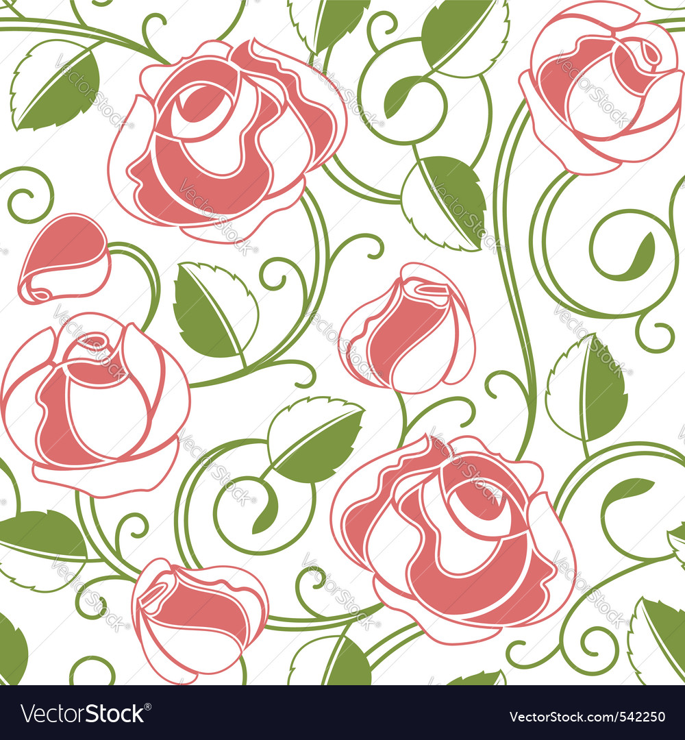 Seamless roses pattern Royalty Free Vector Image