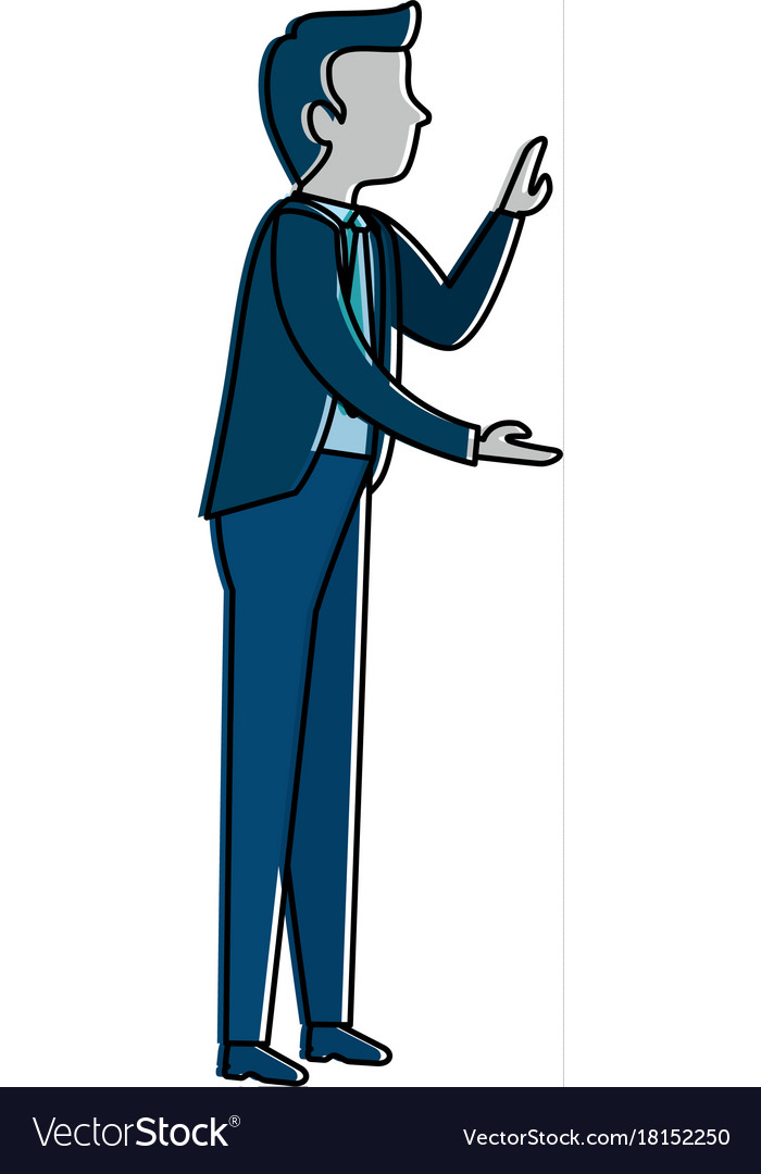 Successful businessman talking avatar character Vector Image Successful businessman talking avatar character Vector Image
