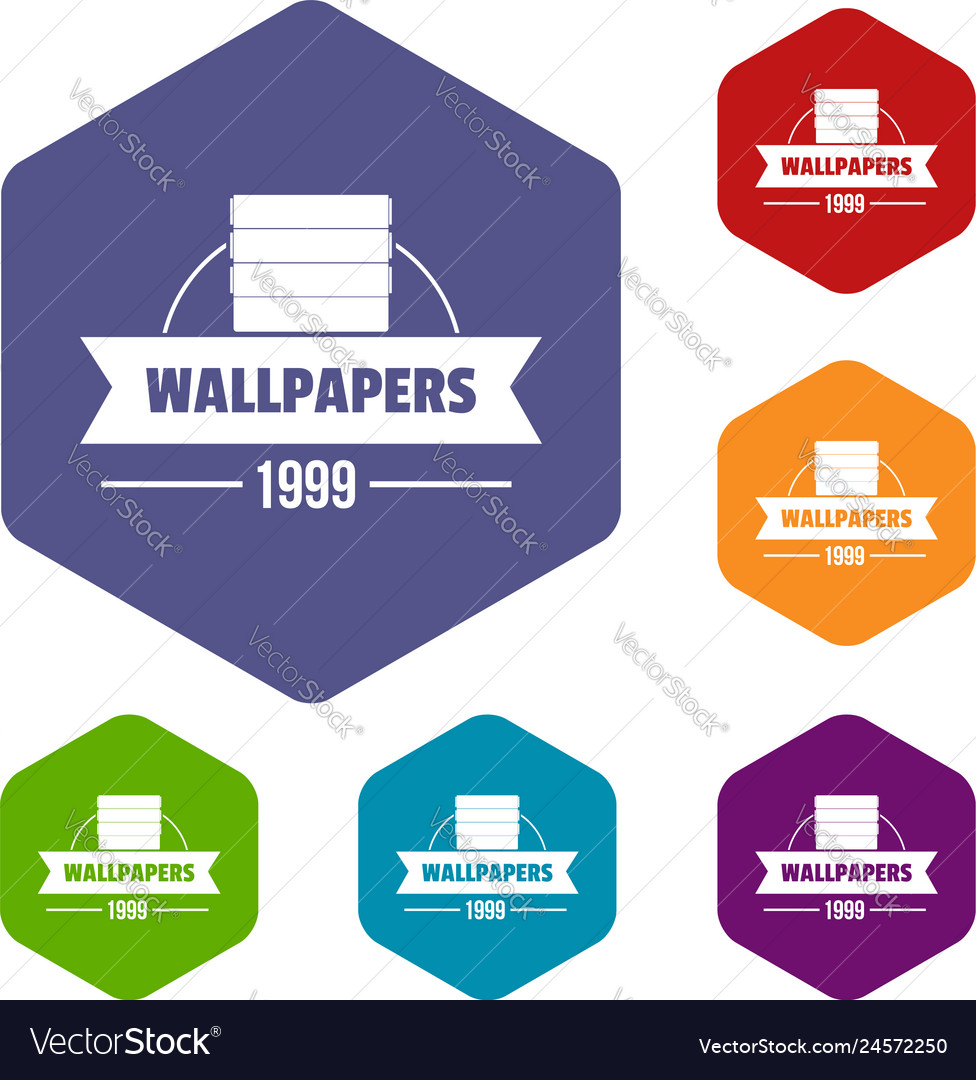 Wallpaper icons hexahedron Royalty Free Vector Image