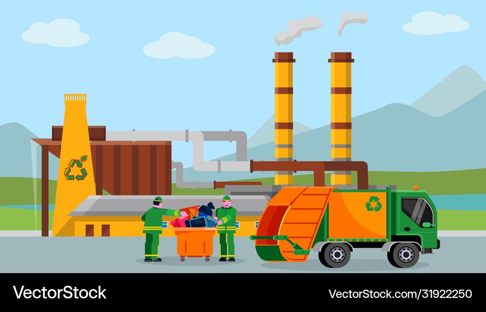 Waste recycle plant trash Royalty Free Vector Image