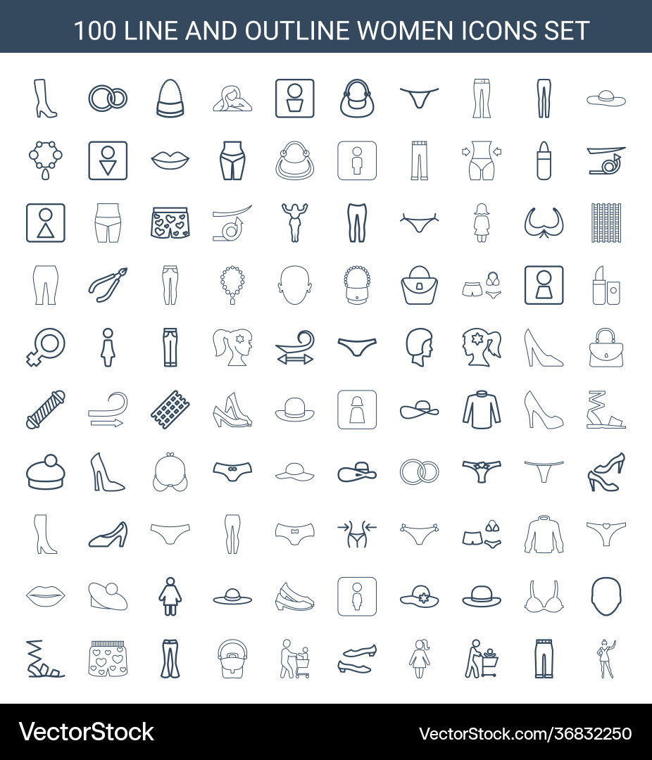 Women icons Royalty Free Vector Image - VectorStock