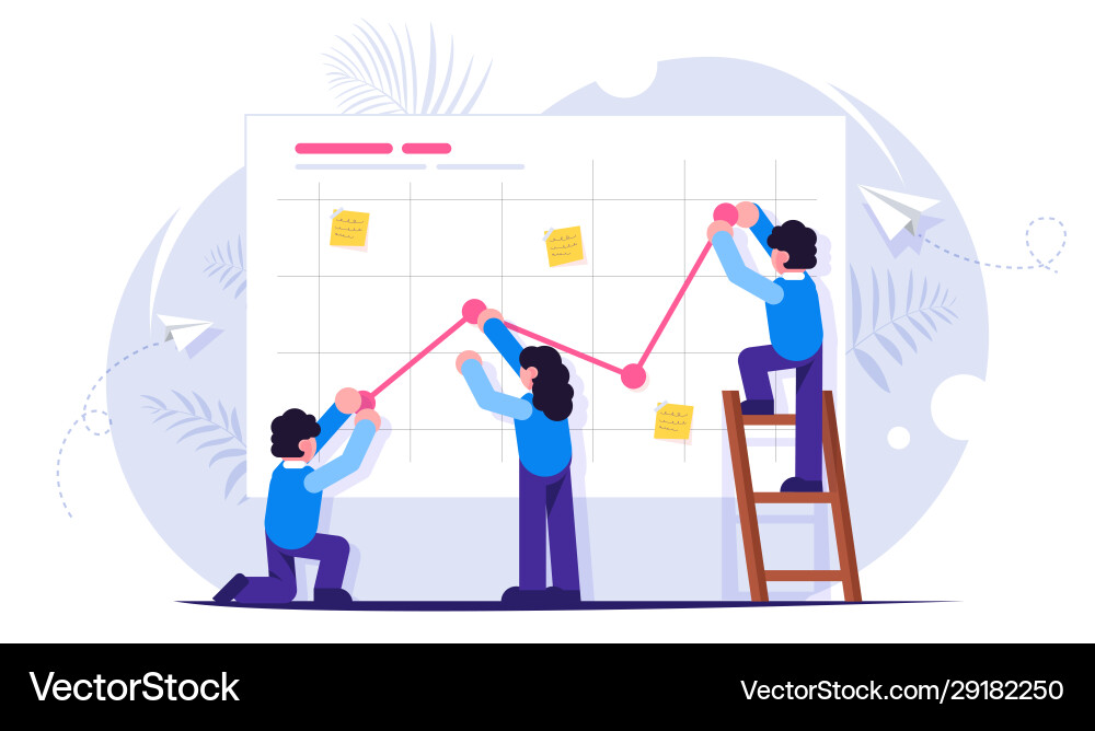 Working in a team teamwork concept business Vector Image