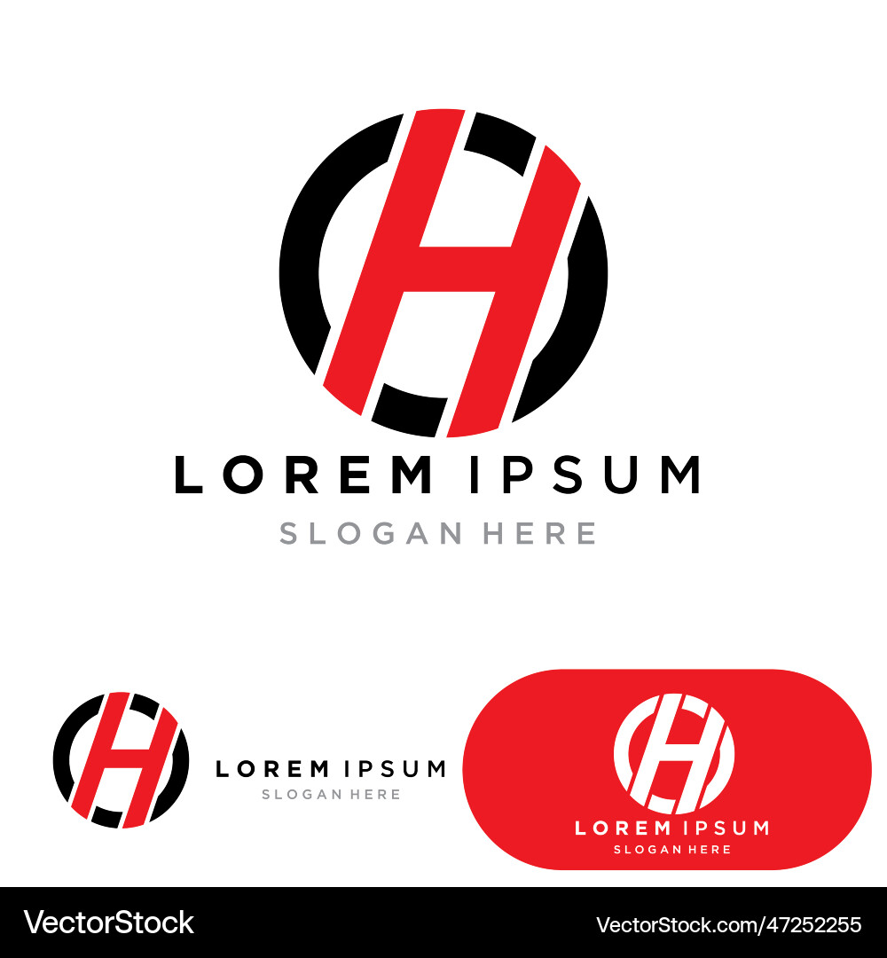 Abstract letter h hexagon logo design Royalty Free Vector