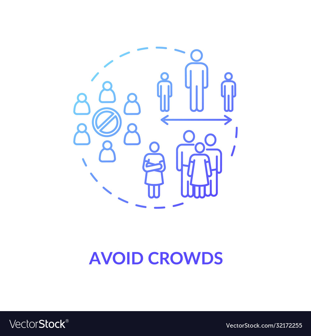 Avoid crowds concept icon Royalty Free Vector Image