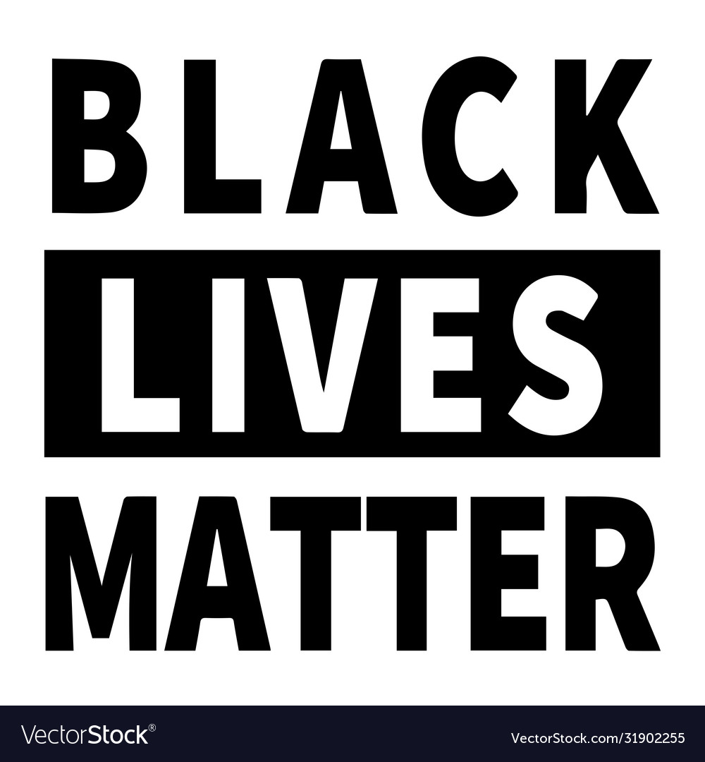 Blm black and white depicting black lives matter Vector Image