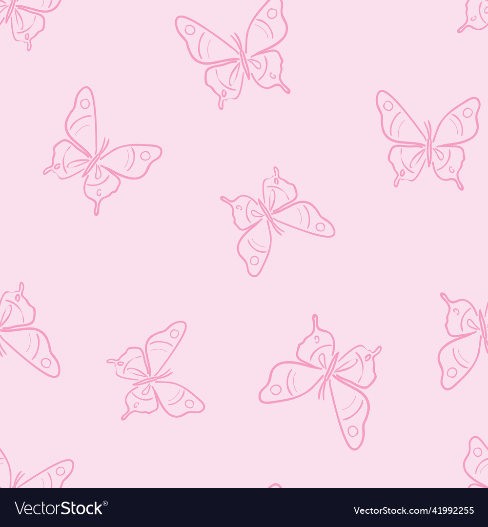 Butterfly seamless repeat pattern background Vector Image