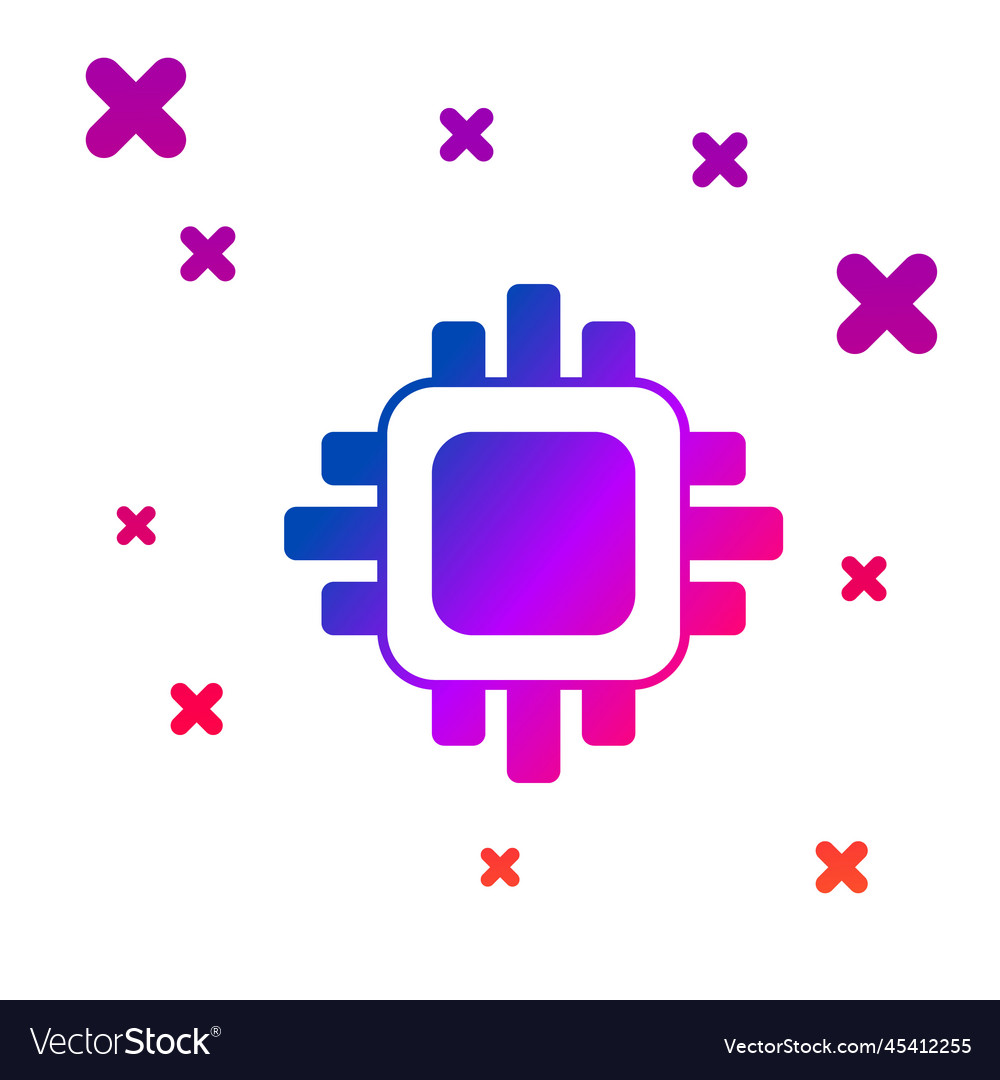 Color computer processor with microcircuits cpu Vector Image