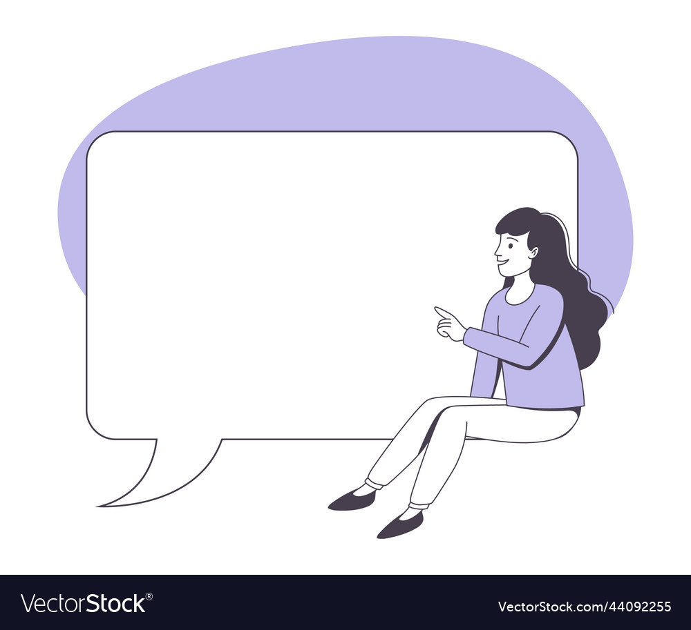 Communication speech bubble with woman character Vector Image