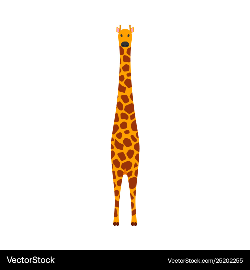 Giraffe mammal icon front view animal character Vector Image